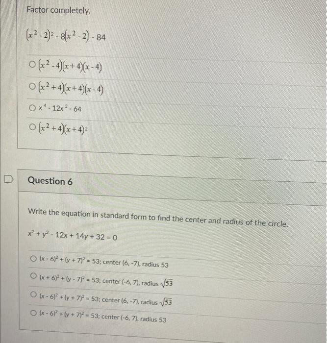 Solved Factor completely. | Chegg.com