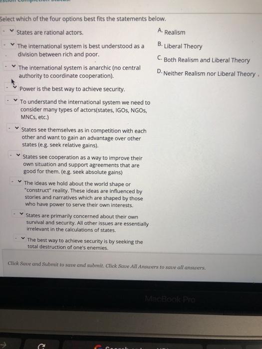 Solved Select which of the four options best fits the | Chegg.com