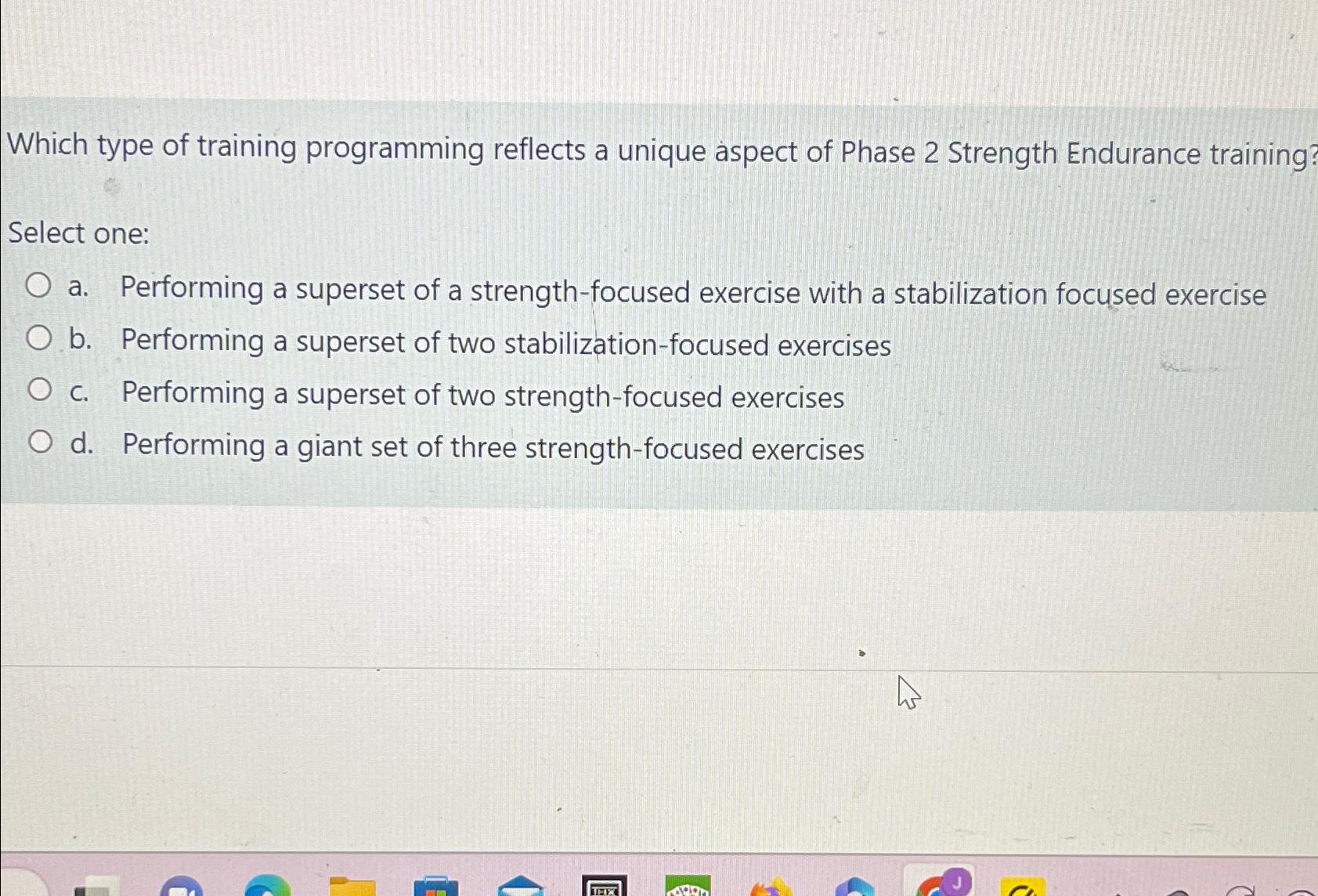 Solved Which type of training programming reflects a unique | Chegg.com