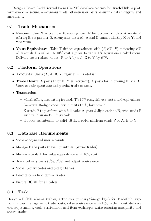 Solved I need help designing a Boyce-Codd Normal Form (BCNF) | Chegg.com