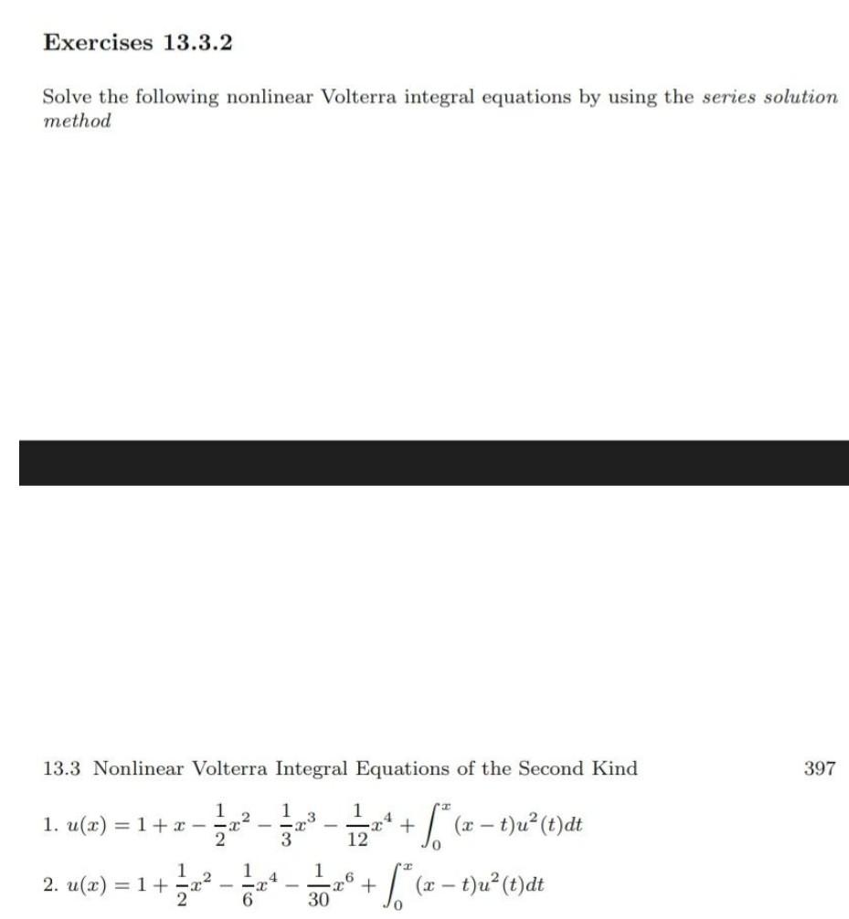 Solved Solve The Following Nonlinear Volterra Integral