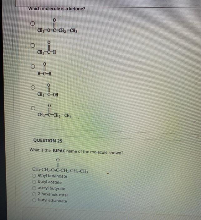 Solved QUESTION 35 Which molecule is an aldehyde? 0 CH3N-CHI | Chegg.com