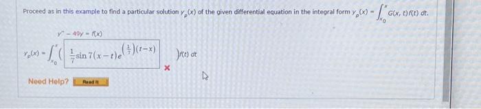 Solved Proceed as in this example to find a particular | Chegg.com