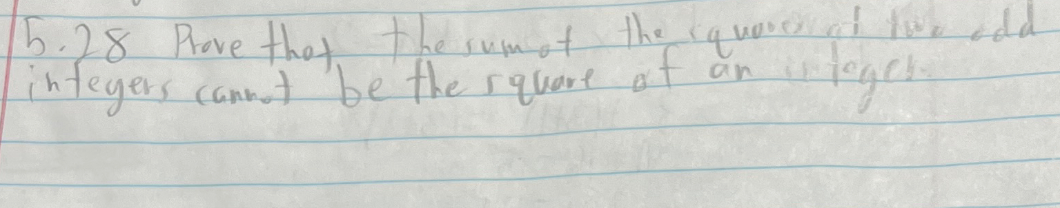 Solved 28 ﻿Prove that the sumot the quare af two odd | Chegg.com