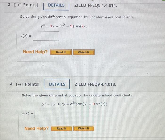 Solve the given differential equation by undetermined | Chegg.com