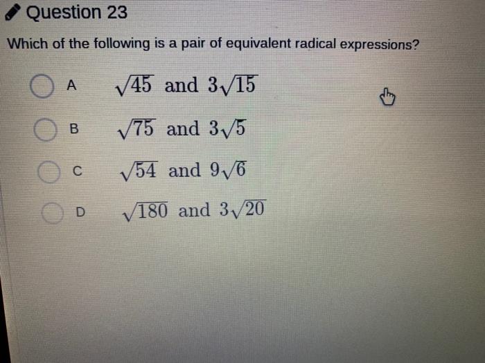 Solved Question 23 Which of the following is a pair of | Chegg.com