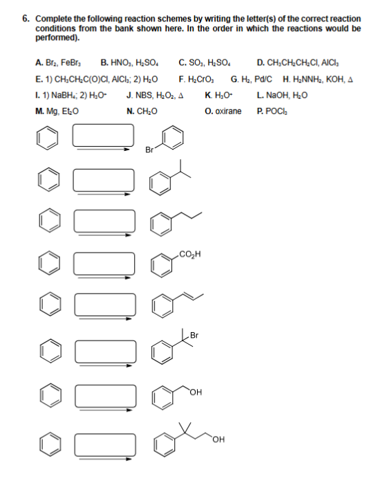 Solved Complete the following reaction schemes by ﻿writing | Chegg.com
