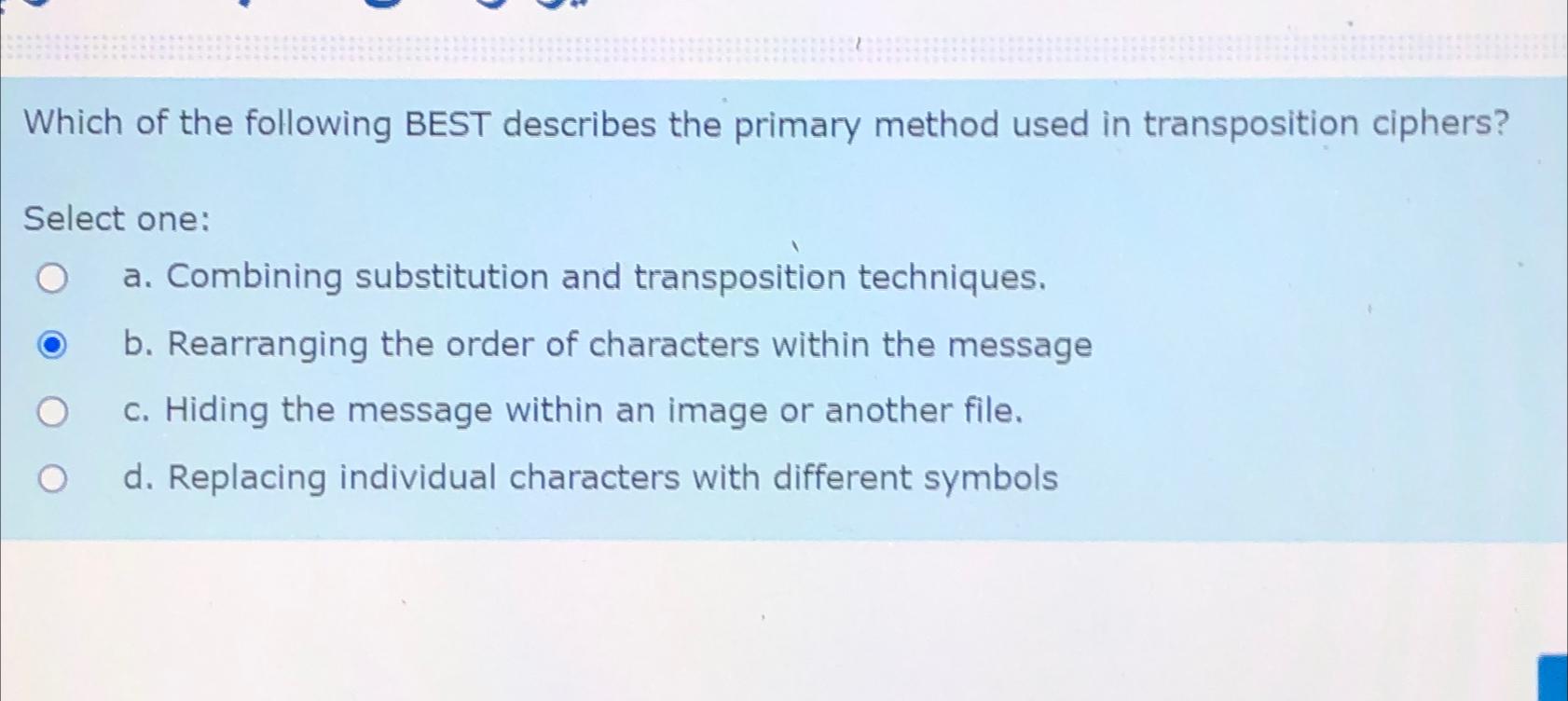 Solved Which of the following BEST describes the primary | Chegg.com