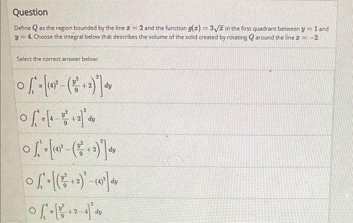 Solved Question Define Q as the region bounded by the line I | Chegg.com