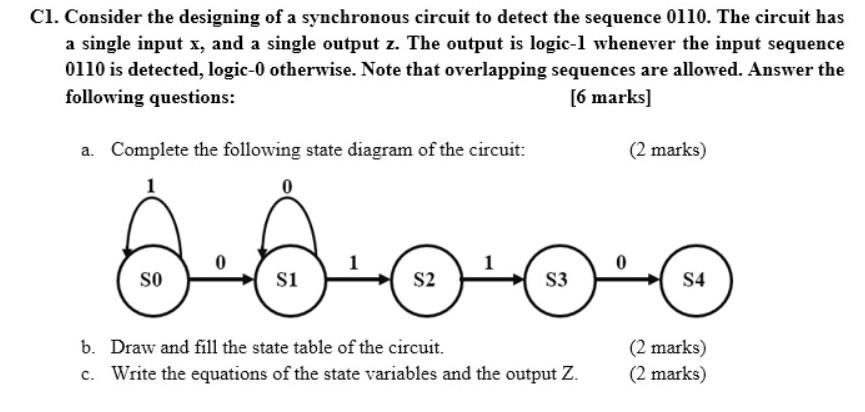 Solved Cl. Consider the designing of a synchronous circuit | Chegg.com