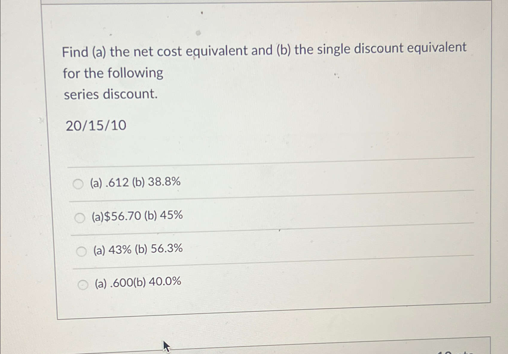 Solved Find (a) ﻿the net cost equivalent and (b) ﻿the single | Chegg.com