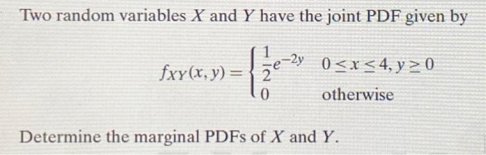 Solved Two random variables X and Y have the joint PDF given | Chegg.com