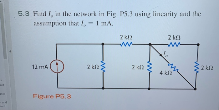 Solved 5.3 Find I, in the network in Fig. P5.3 using | Chegg.com