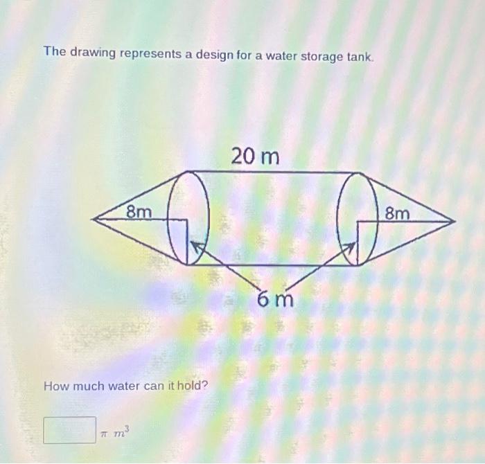 Solved The drawing represents a design for a water storage | Chegg.com