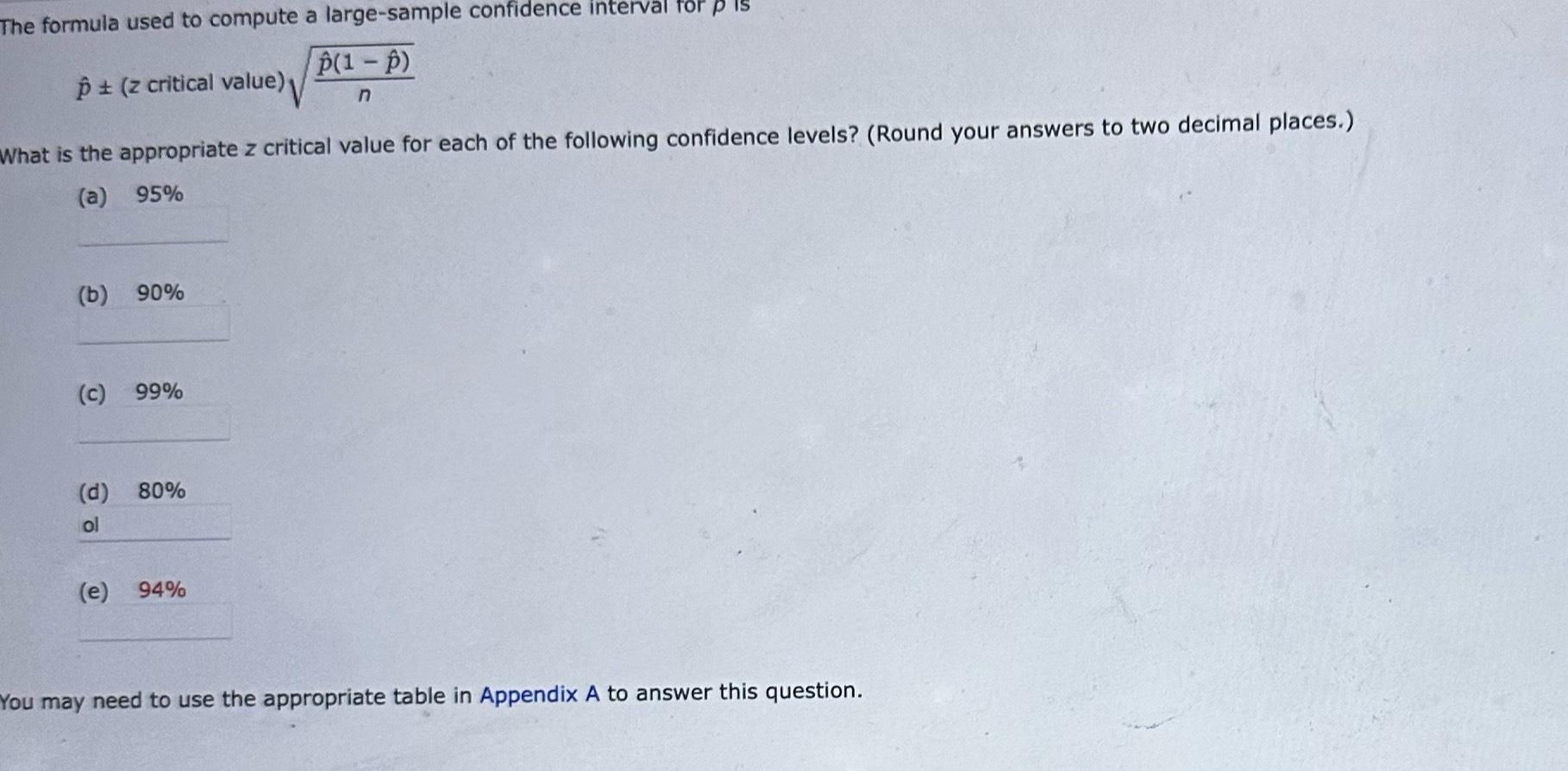 Solved The formula used to compute a large-sample confidence | Chegg.com