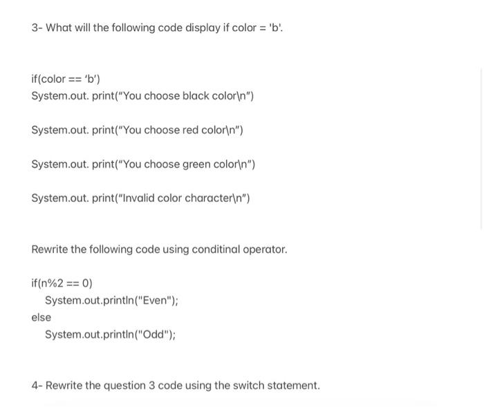 Solved 1- What would the following switch code display? | Chegg.com