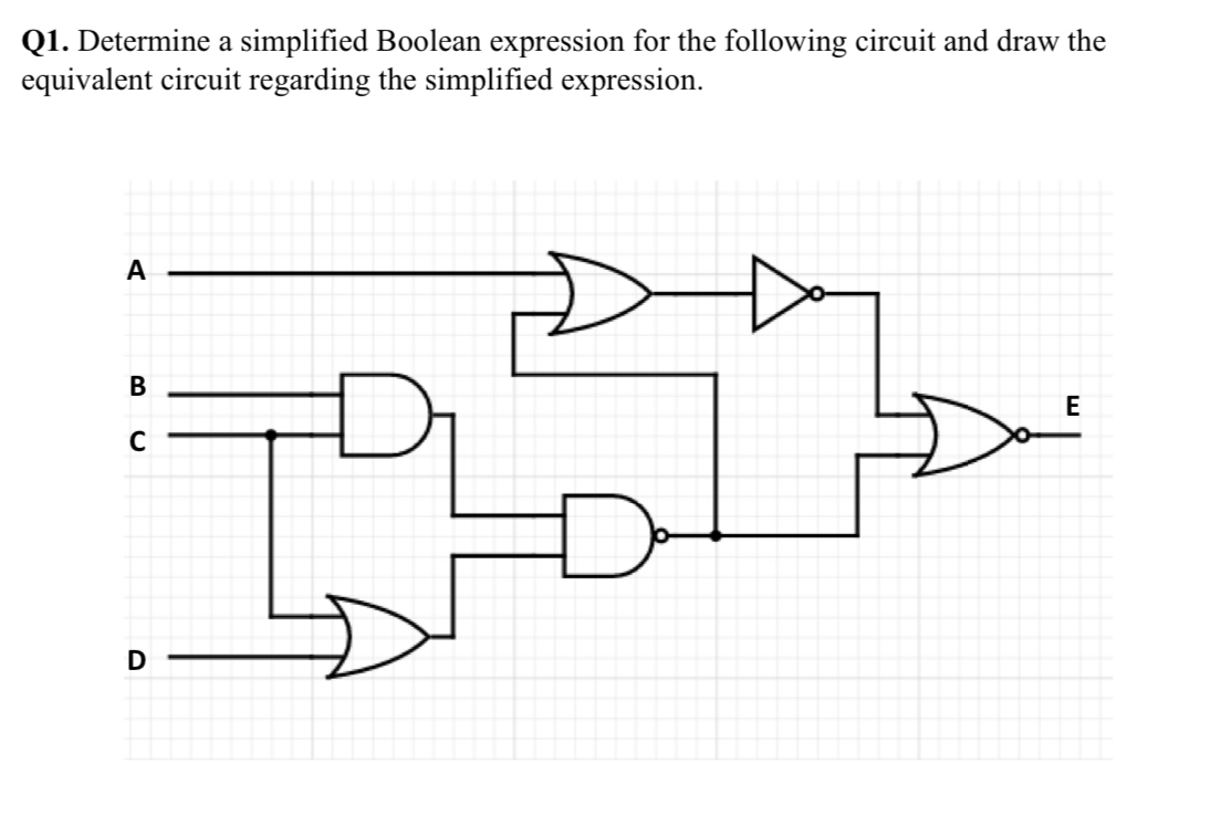 Q1 ﻿determine A Simplified Boolean Expression For