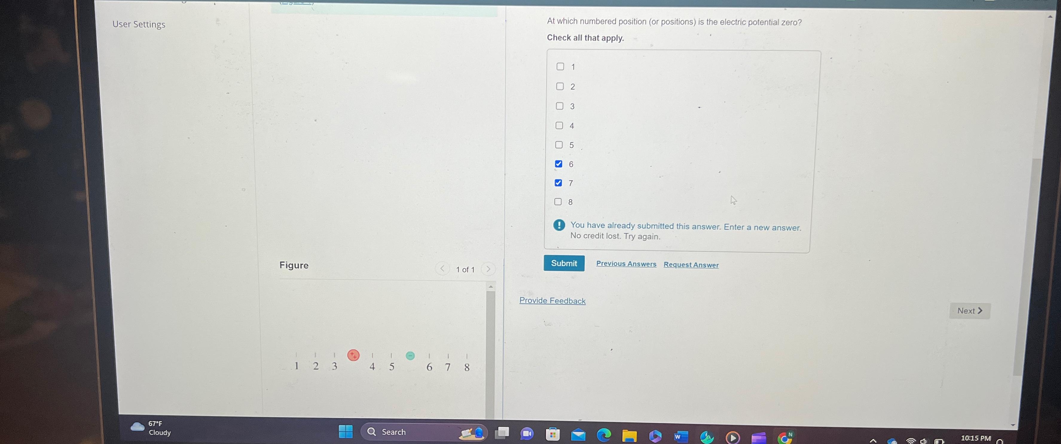 Solved User SettingsAt which numbered position (or | Chegg.com