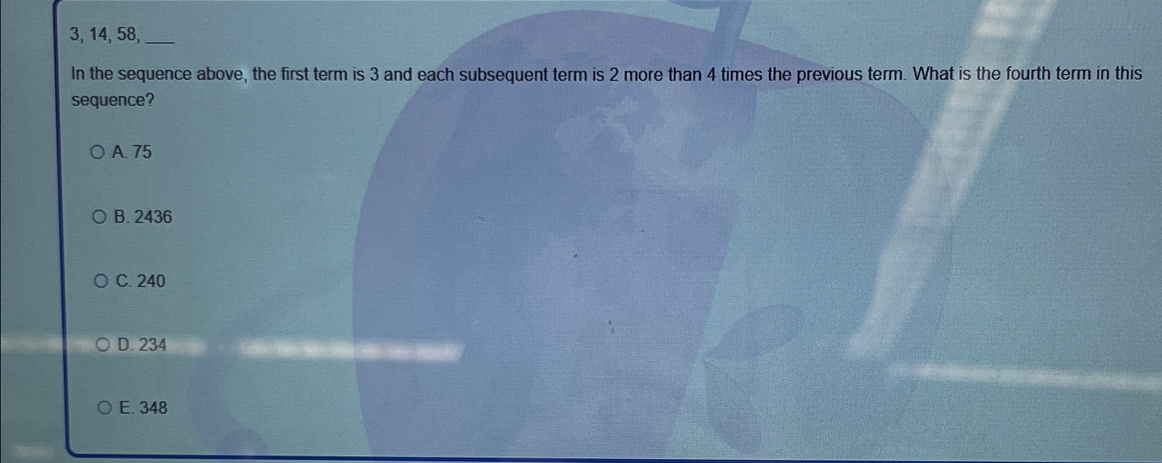 Solved 3,14,58In the sequence above, the first term is 3 | Chegg.com