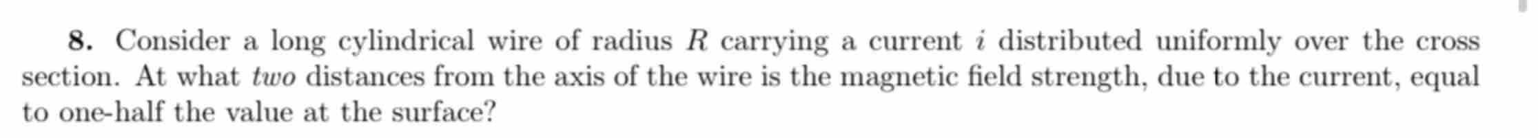 Solved Consider a long cylindrical wire of radius R | Chegg.com