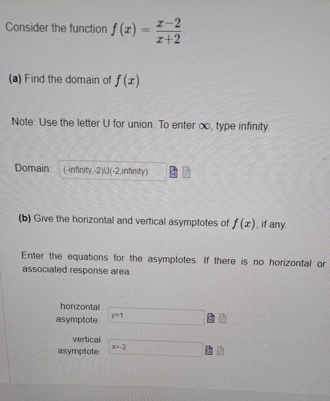 Solved Consider the function f(x)=x+2x−2. (a) Find the | Chegg.com