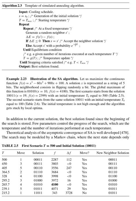 Solved Algorithm 2.3 Template of simulated annealing | Chegg.com