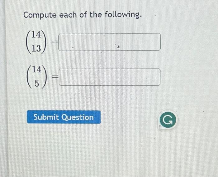 Solved Compute each of the following. | Chegg.com