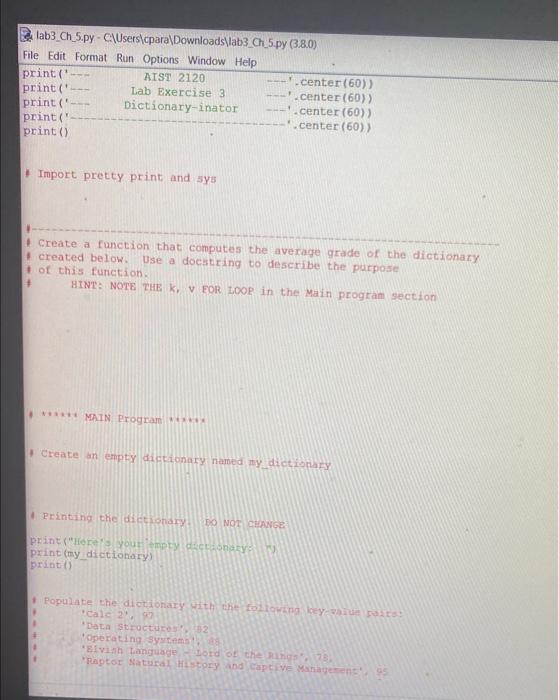Solved lab3_Ch_5.py - CtUsersłcparalDownloadsilab3 Ch.5.p | Chegg.com