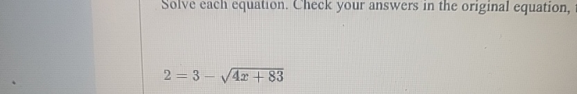 Solved Solve each equation. Check your answers in the | Chegg.com