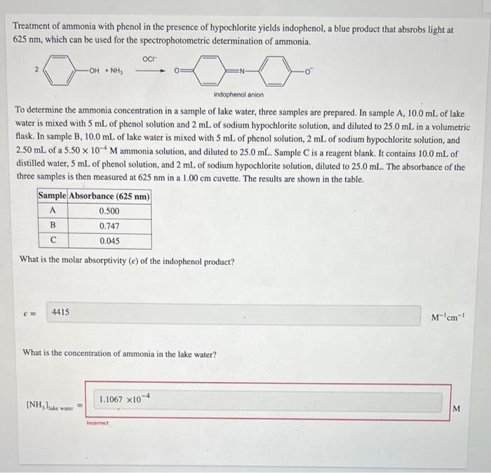 Solved Treatment of ammonia with phenol in the presence of | Chegg.com