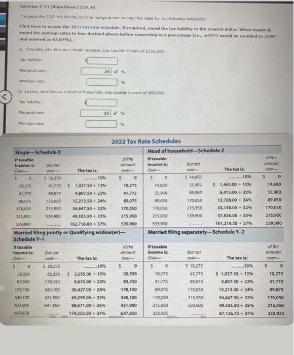 Solved Exercise 3-23 (Algorithmic) (LO, 6) Compute the 2022 | Chegg.com