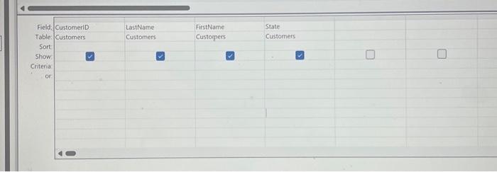 Solved Open the MassachusettsCustomers query in Design View | Chegg.com