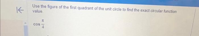 Solved Use the figure of the first quadrant of the unit | Chegg.com