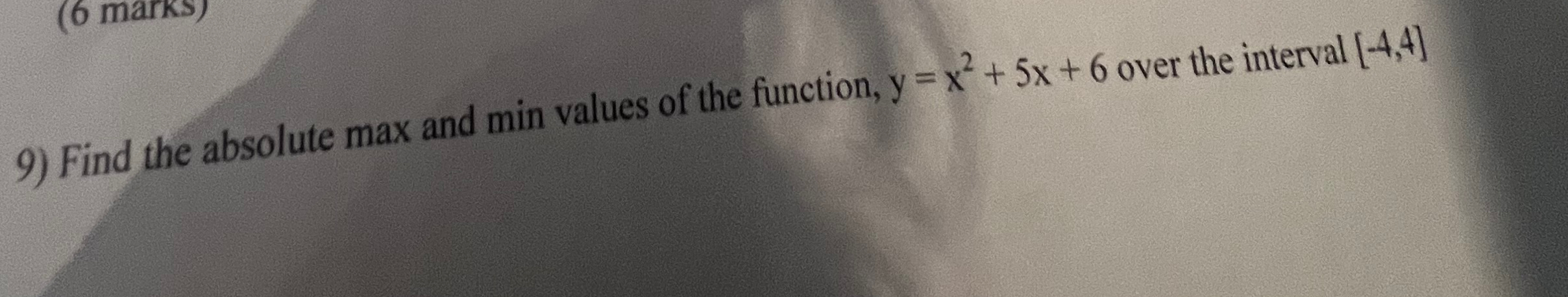 Solved Find the absolute max and min values of the function, | Chegg.com