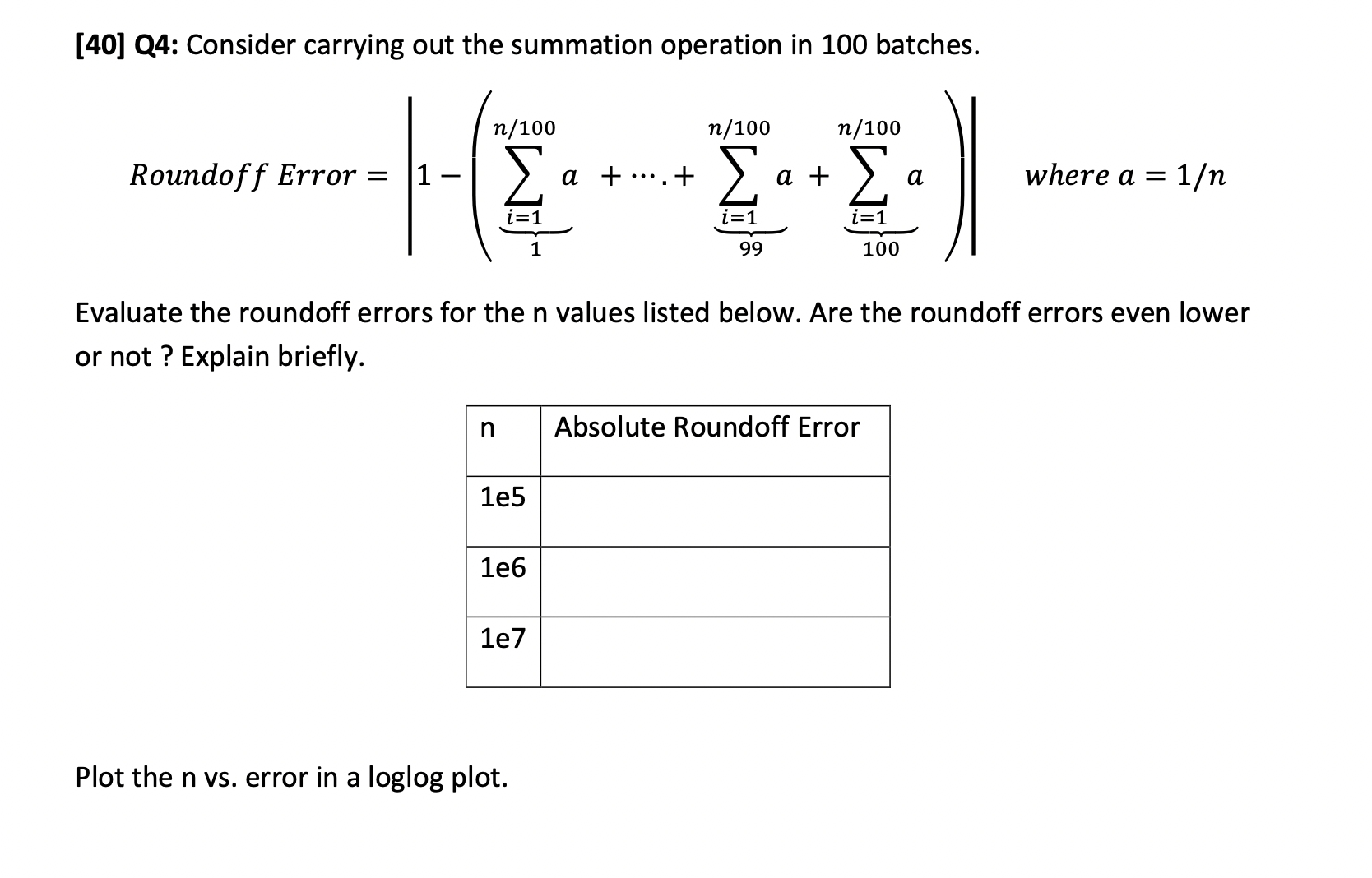 Solved [40] ﻿Q4: Consider carrying out the summation | Chegg.com