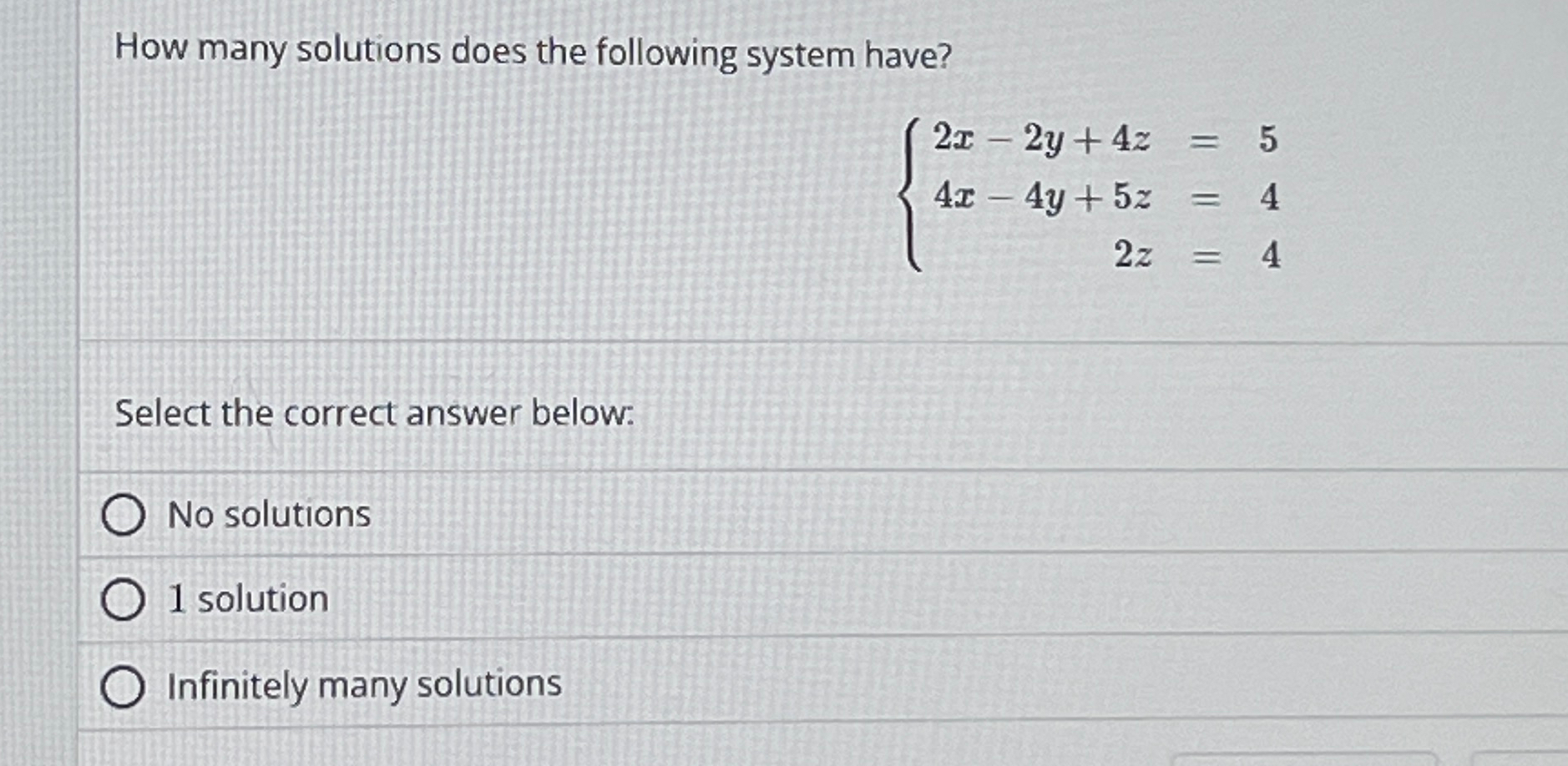 Solved How Many Solutions Does The Following System