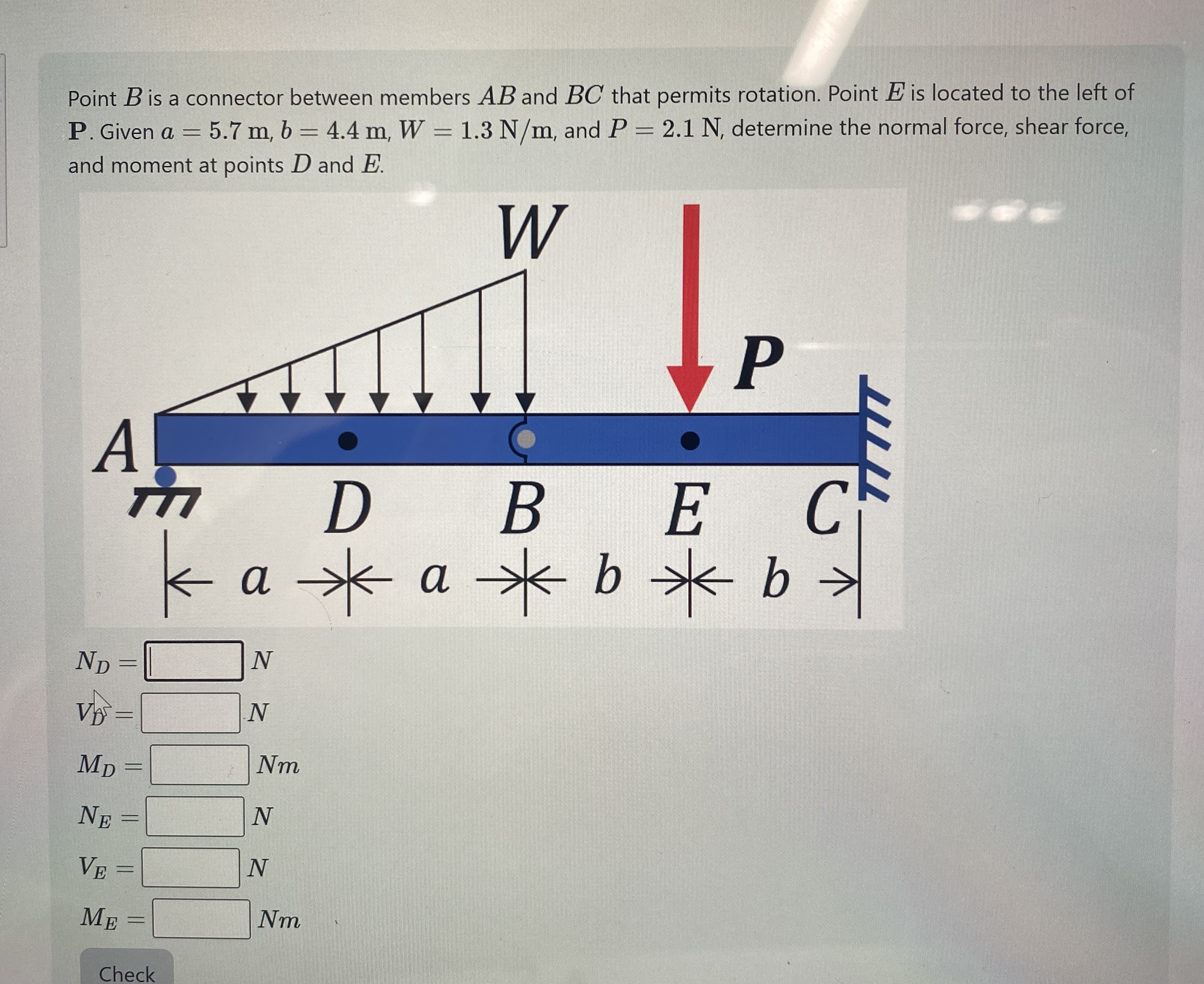 Solved Point B ﻿is a connector between members AB ﻿and BC | Chegg.com
