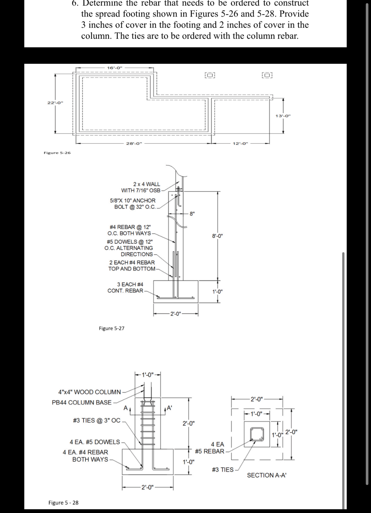Determine the rebar that needs to be ordered to | Chegg.com Determine the rebar that needs to be ordered to | Chegg.com