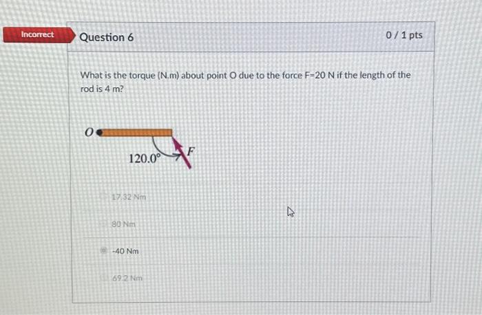 Solved What is the torque (N.m) about point O due to the | Chegg.com
