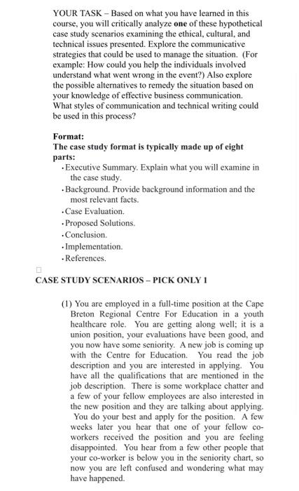 Solved YOUR TASK - Based on what you have learned in this | Chegg.com