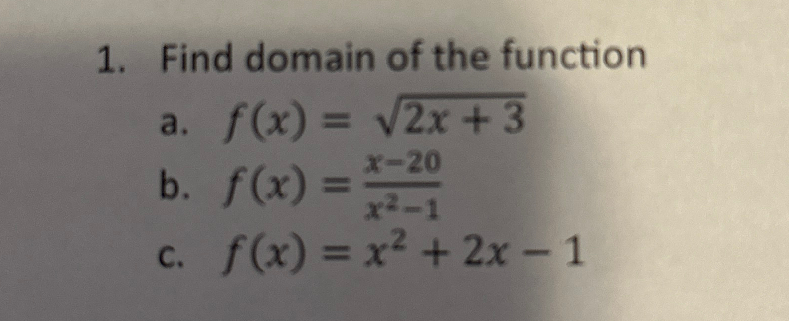 Solved Find domain of the | Chegg.com