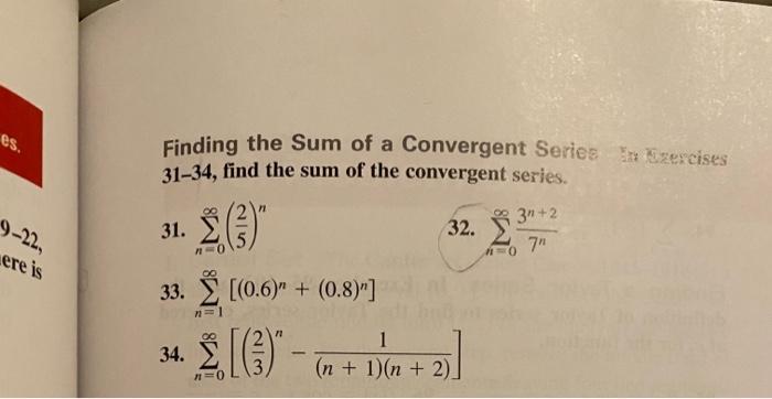 Solved es Finding the Sum of a Convergent Series Exercises | Chegg.com