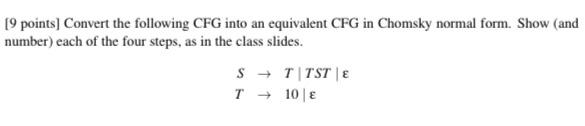 Solved 19 points) Convert the following CFG into an | Chegg.com