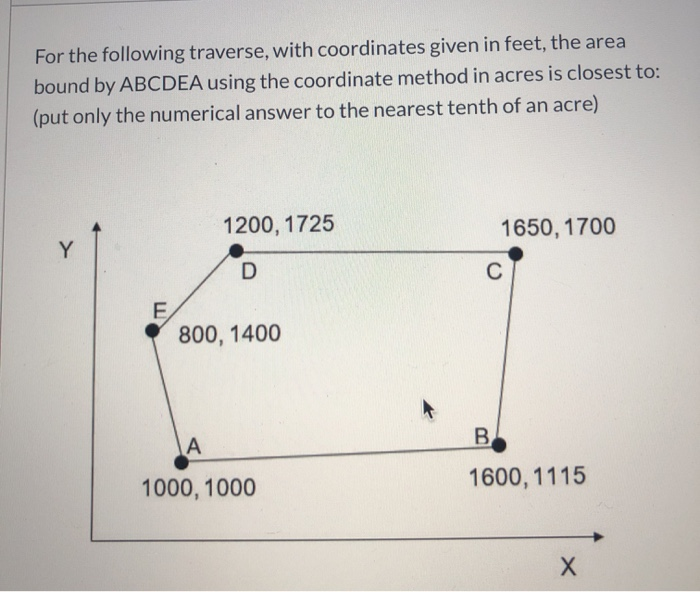 Solved For the following traverse, with coordinates given in | Chegg.com