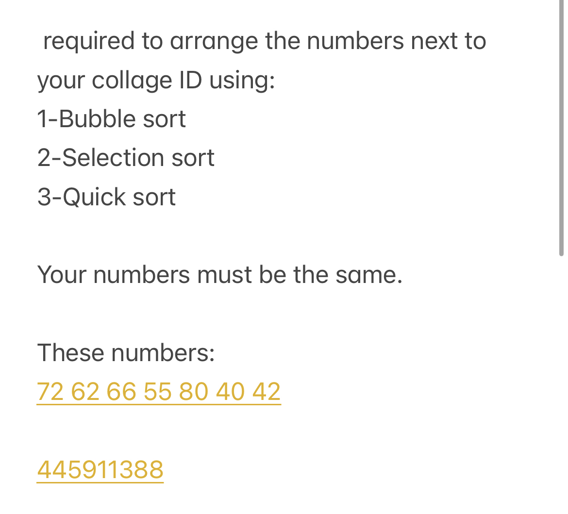 Solved required to arrange the numbers next to your collage | Chegg.com