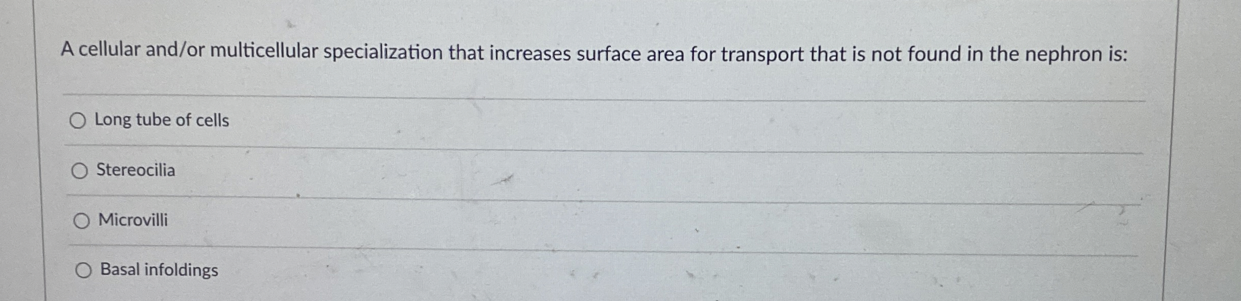 Solved A cellular and/or multicellular specialization that | Chegg.com