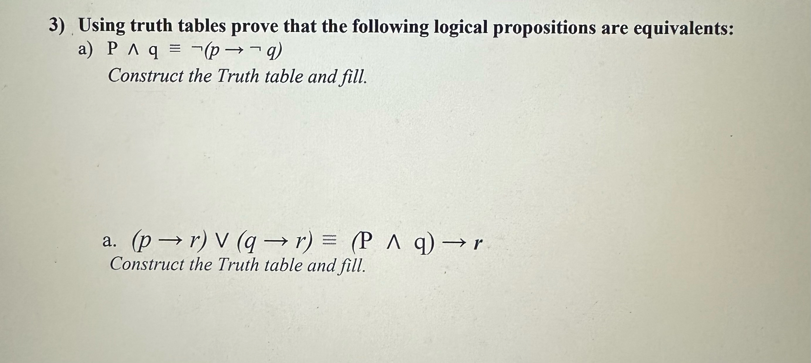 Solved Q3: Using truth tables prove that the following | Chegg.com