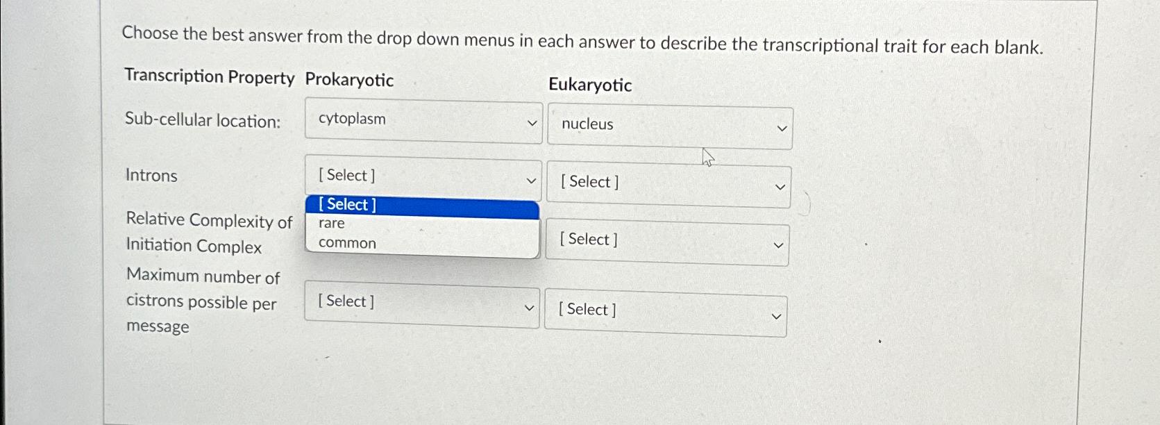 Solved Choose the best answer from the drop down menus in | Chegg.com