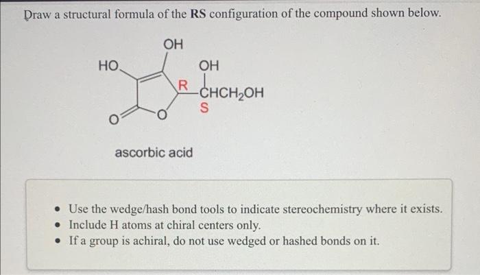 Solved Draw a structural formula of the R configuration of | Chegg.com