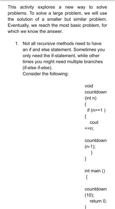 Solved This activity explores a new way to solve problems. | Chegg.com